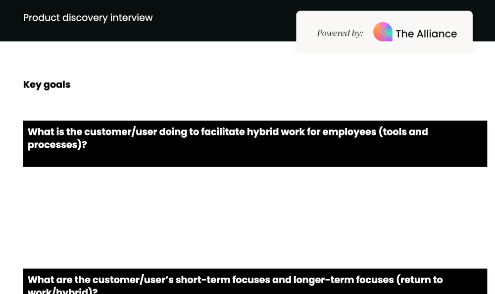 Product discovery interview template | Questions and script